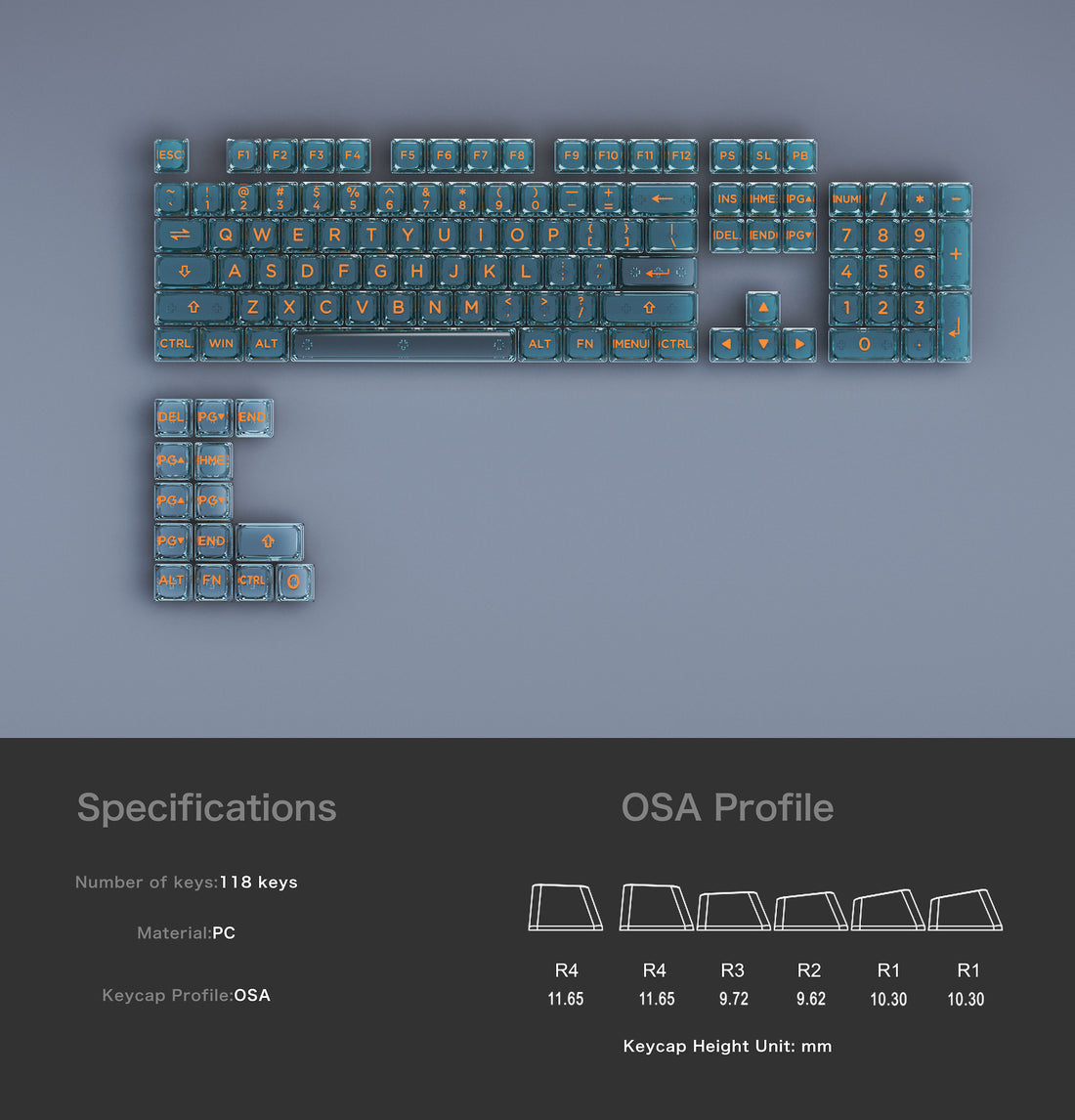 Oshid Amber Transparent Keycaps – oshid